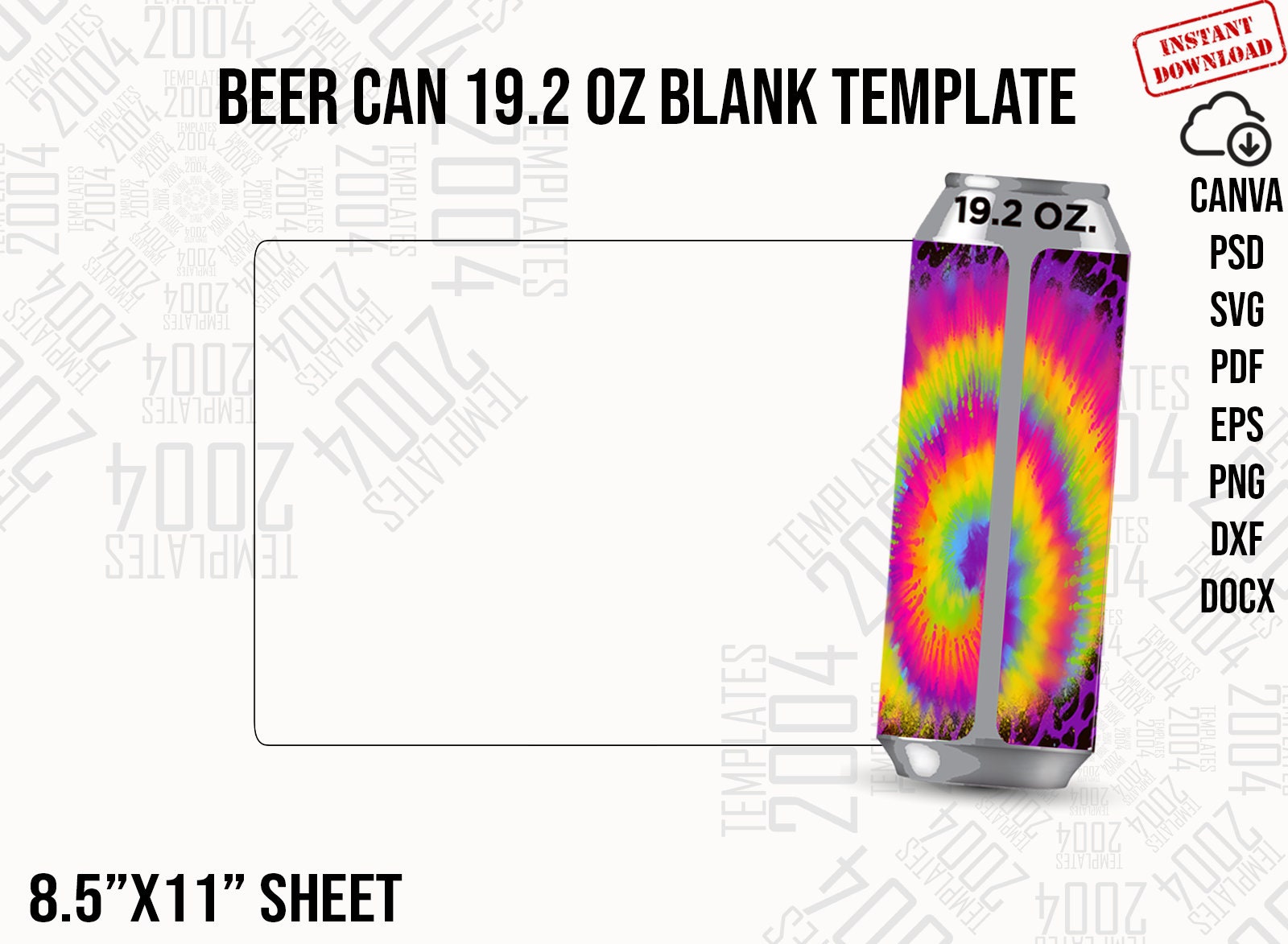 Beer Can 19.2 Oz Label Template, Beer Can Template, Soda Can Svg, Beer ...
