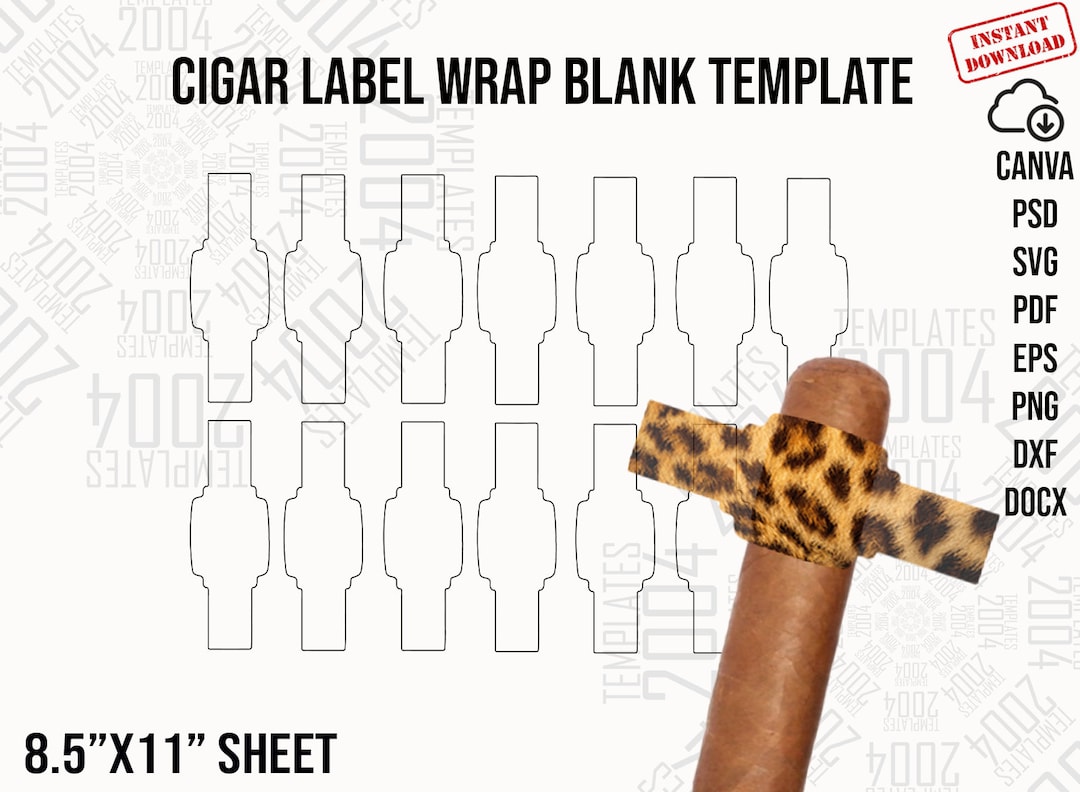 Cigar Label Template, Cigar Wrapper Template, Cigar Wrap Template ...