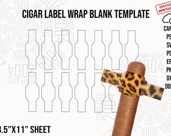 Cigar Label Template, Cigar Wrapper Template, Cigar Wrap Template , Cigar Wrap, Cigar Label, SVG ...