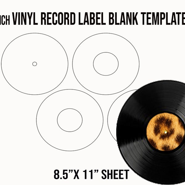 Custom Vinyl Record Sticker Template - Etsy