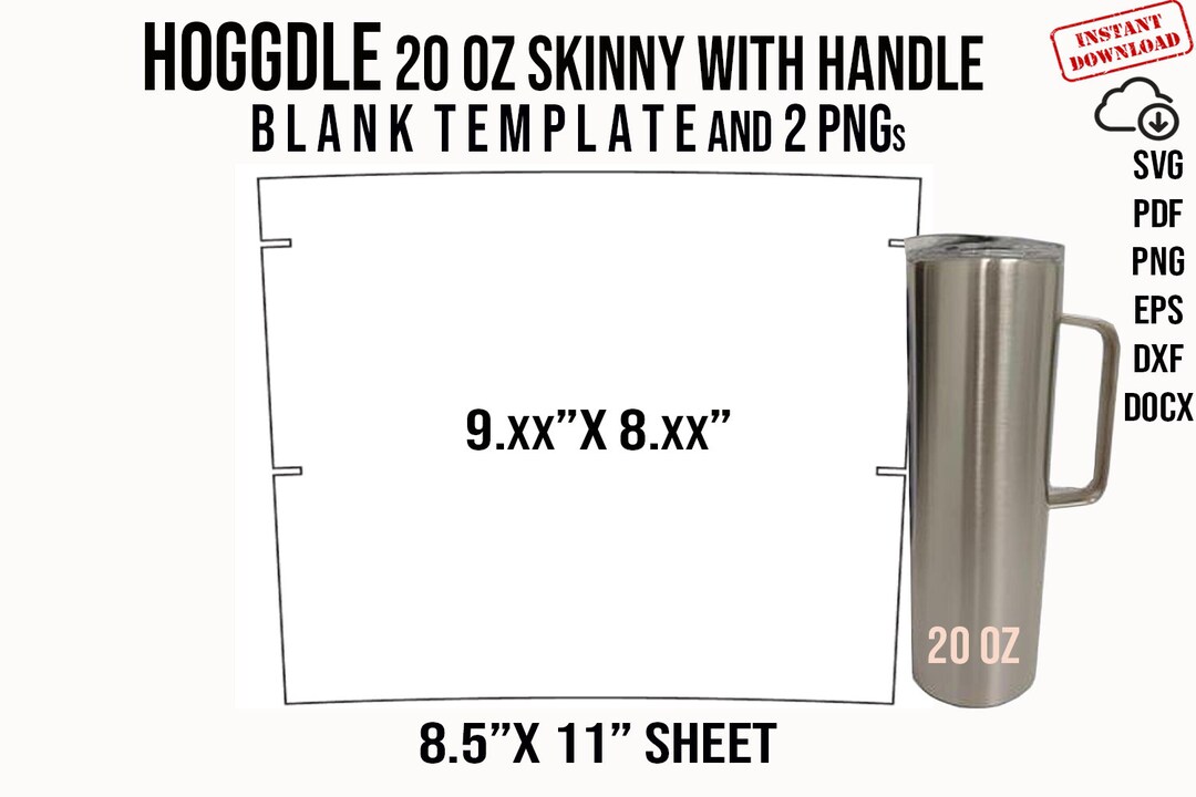 Hogg Skinny With Handle 20oz Template Tumbler Full Wrap for 20oz ...