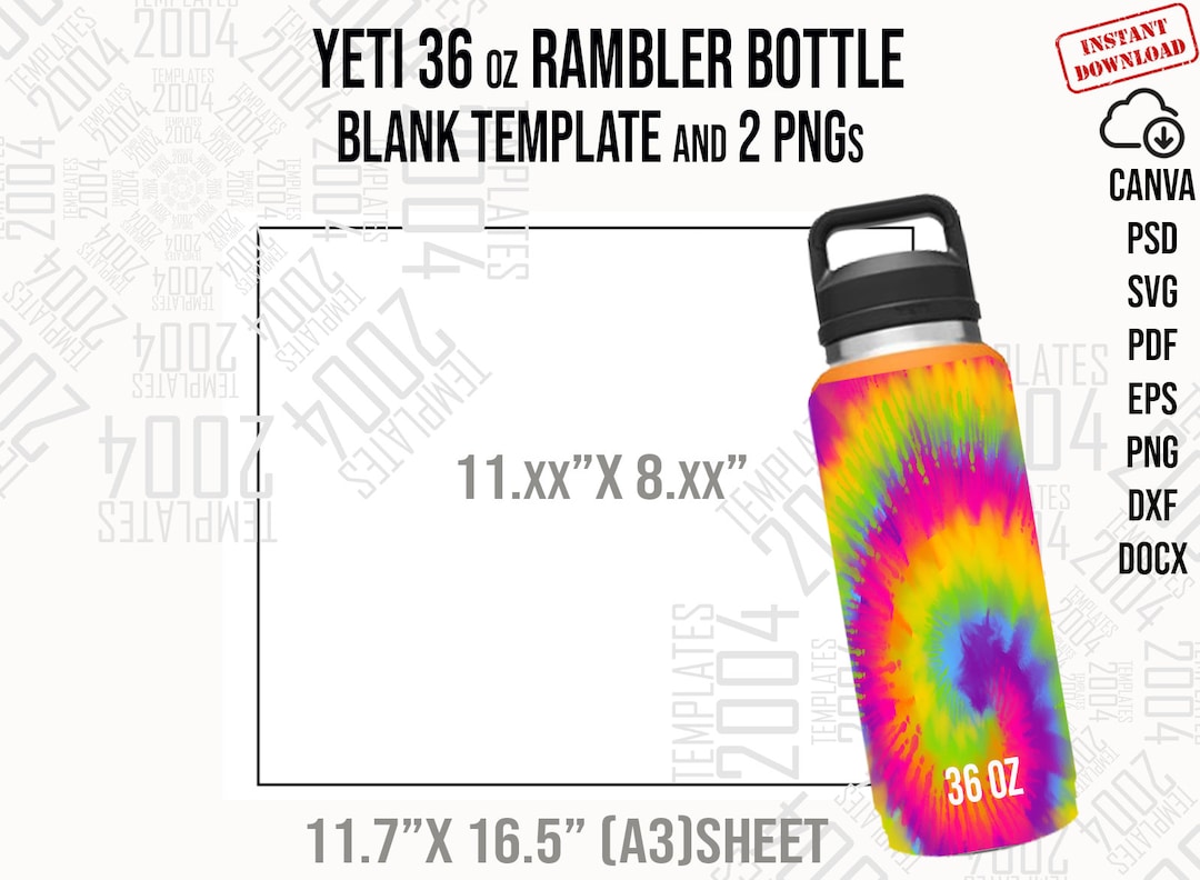 YETI Rambler 36 Oz Bottle Template, Yeti Svg, Yeti Tumbler Template ...