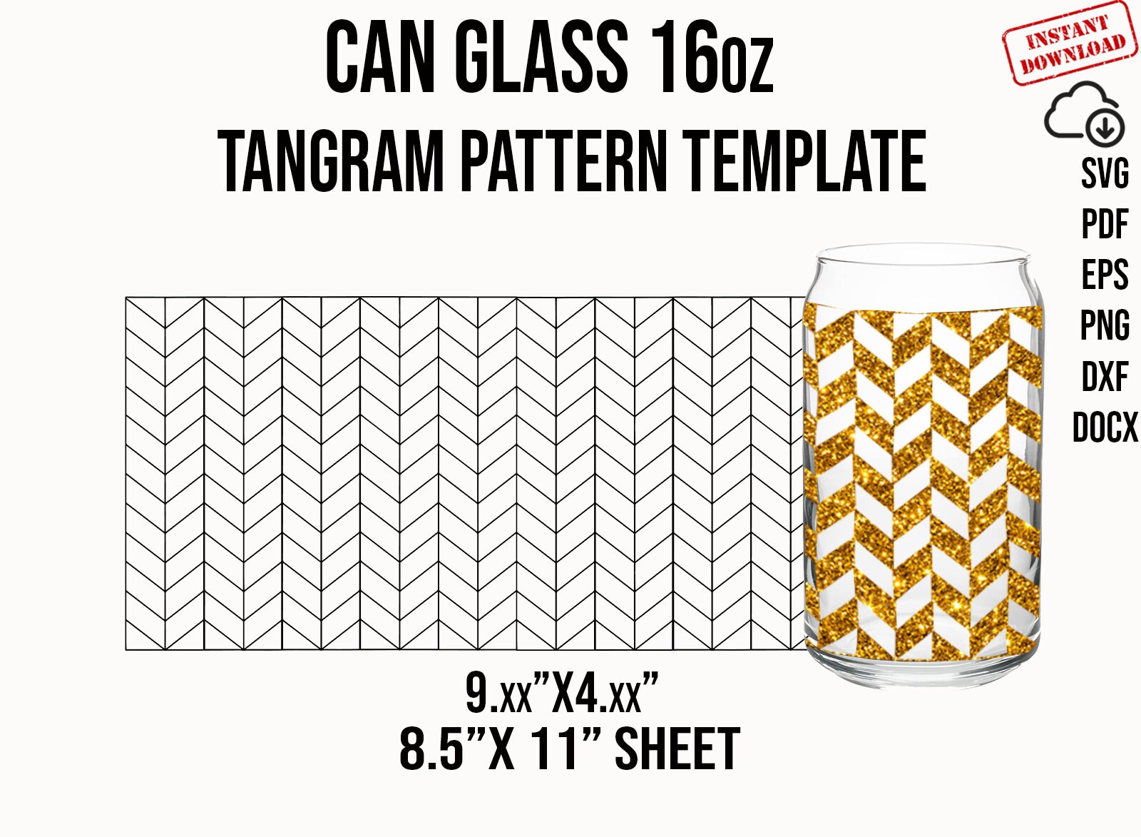 Can Glass Svg Tangram Can Glass 16 Oz Svg Tangram Svg - Etsy