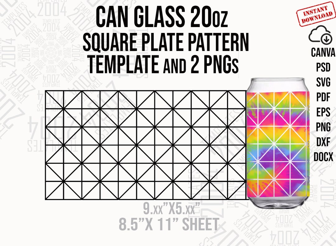 Libbey Glass 20 Oz Template ,square Can Glass Svg, Beer Glass Svg ...