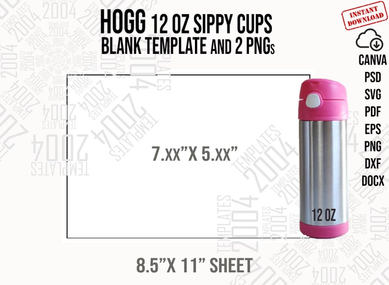 Hogg 12oz Sippy Cup Full Wrap Template (digital Download) - Etsy