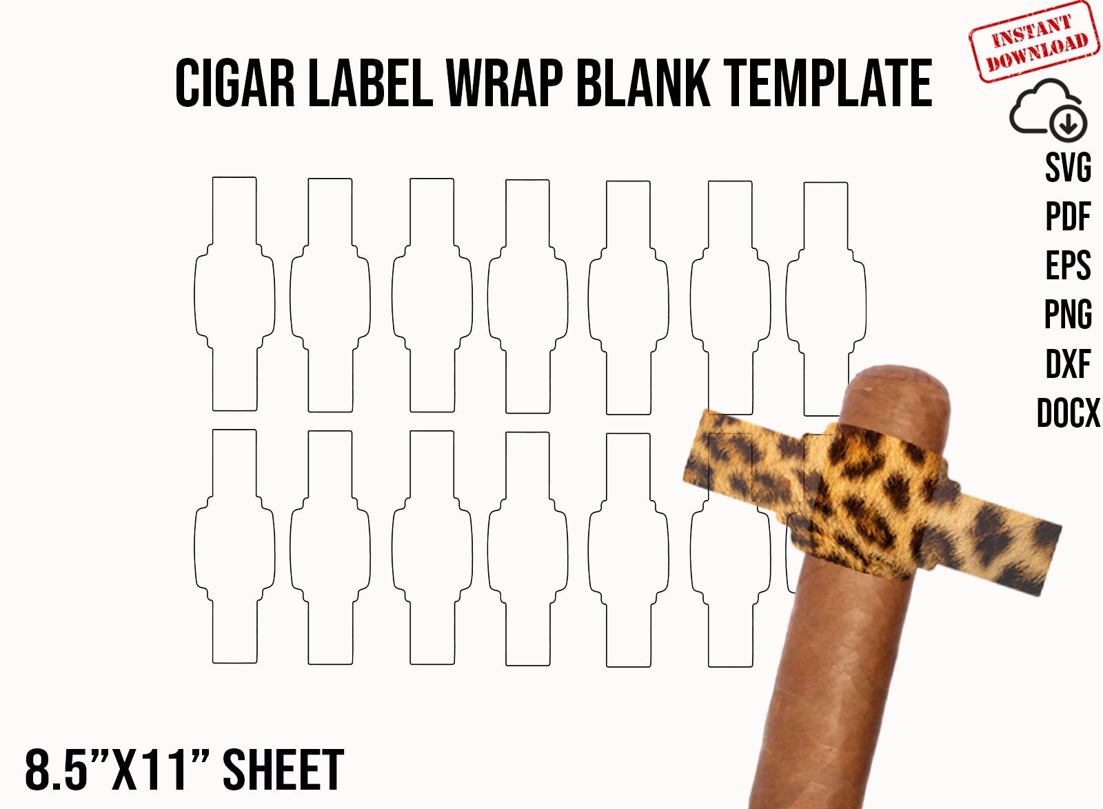 Cigar Label Template Cigar Wrapper Template Cigar Wrap - Etsy