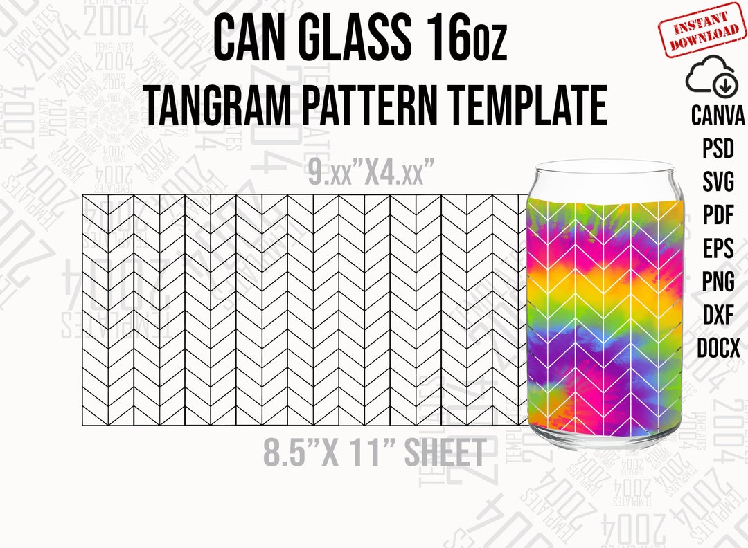 Can Glass Svg, Tangram Can Glass 16 Oz Svg, Tangram Svg, Libbey Glass ...