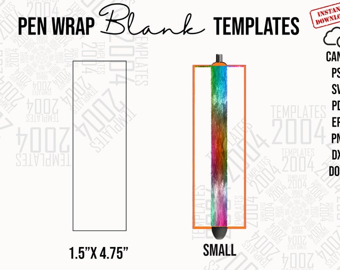 Pen Wrap Template Svg 2 Sizes, Png, Dxf, Pdf Epoxy Pen Wrap Template ...