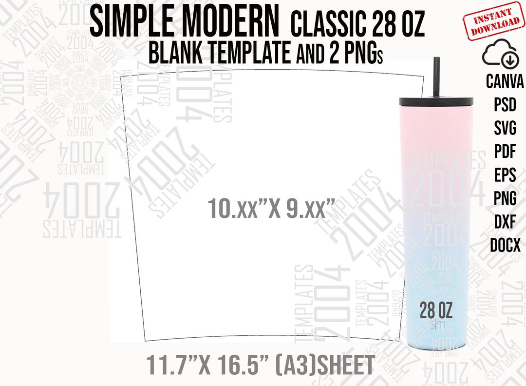 Simple Modern Classic 28 Oz Svg, Tumbler Template, Simple Modern Svg ...