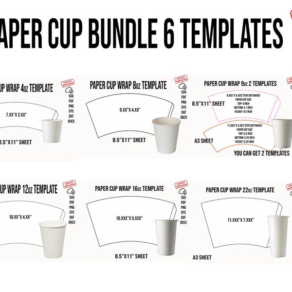 20 Oz Styrofoam Cup Template Wrap - Etsy