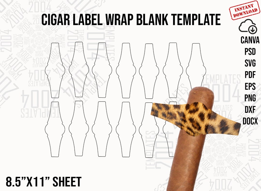 Cigar Label Template, Cigar Wrapper Template, Cigar Wrap Template , Cigar Wrap, Cigar Label, SVG ...