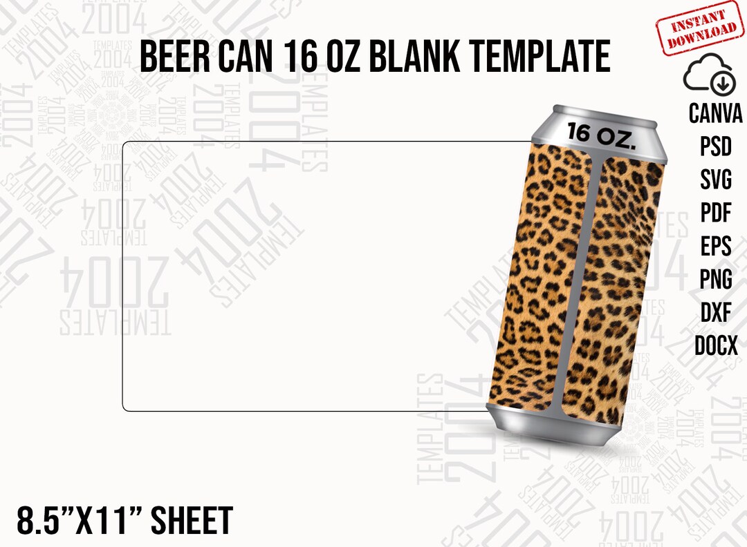 16 Oz Beer Can Label Template: 8.5x11 Sheet (digital Download) - Etsy