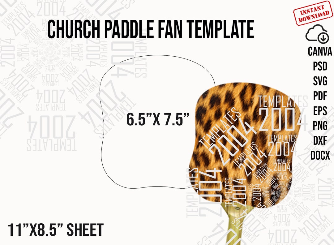 Paddle Church Fan Template, Paddle Template, Paddle Fan Template, DXF ...