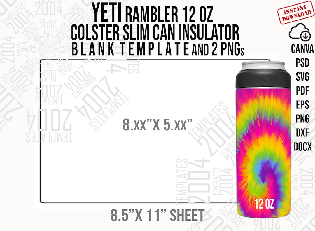 YETI Rambler 12 Oz Colster Slim Can Template, Yeti Svg, Yeti Can Cooler ...