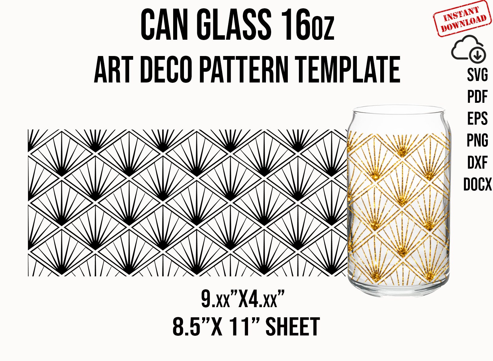 Libbey Glass 16 Oz Svg, Art Deco Can Glass Svg, Beer Glass Svg, Libby ...