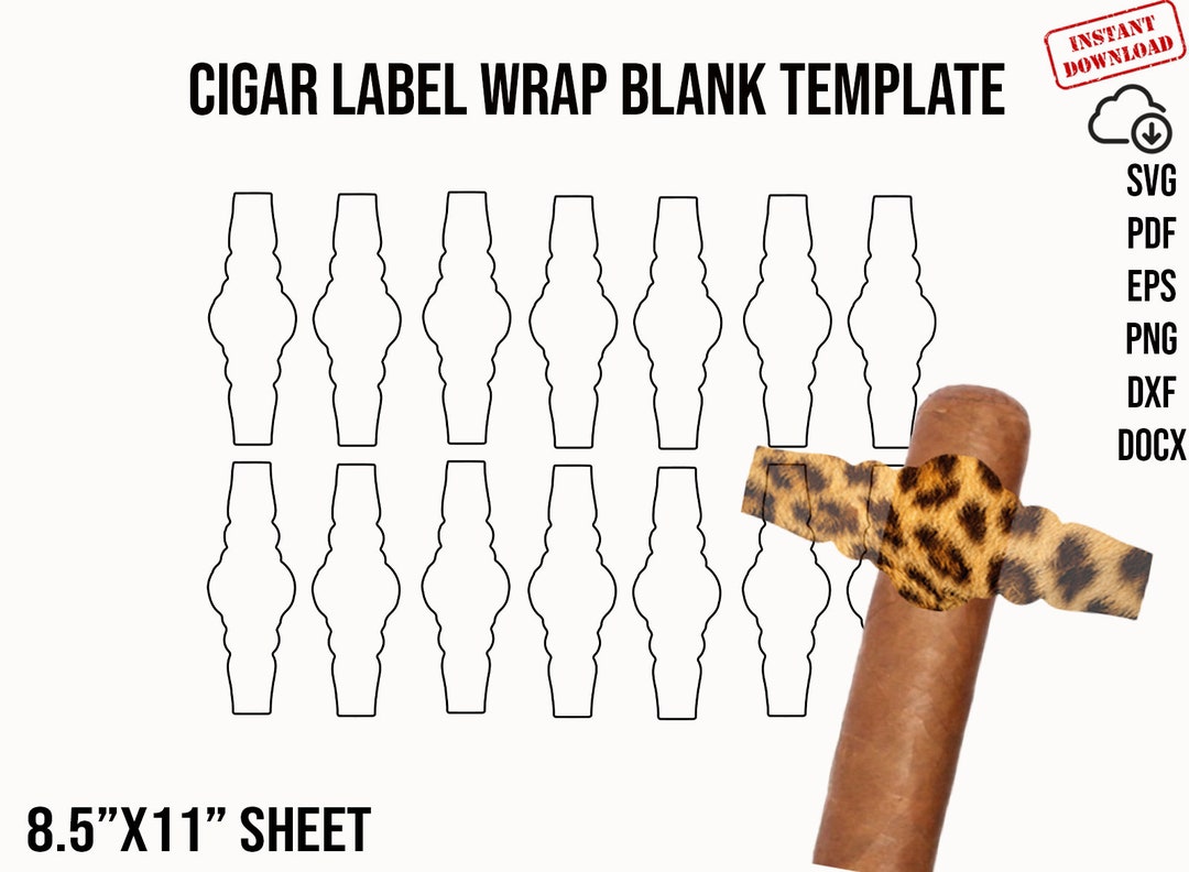 Cigar Label Template Cigar Wrapper Template Cigar Wrap - Etsy