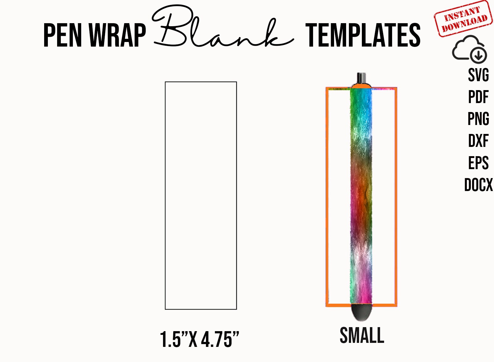 Pen Wrap Template Small Size, Svg ,png, Pdf Dxf Epoxy Pen Wrap Template ...