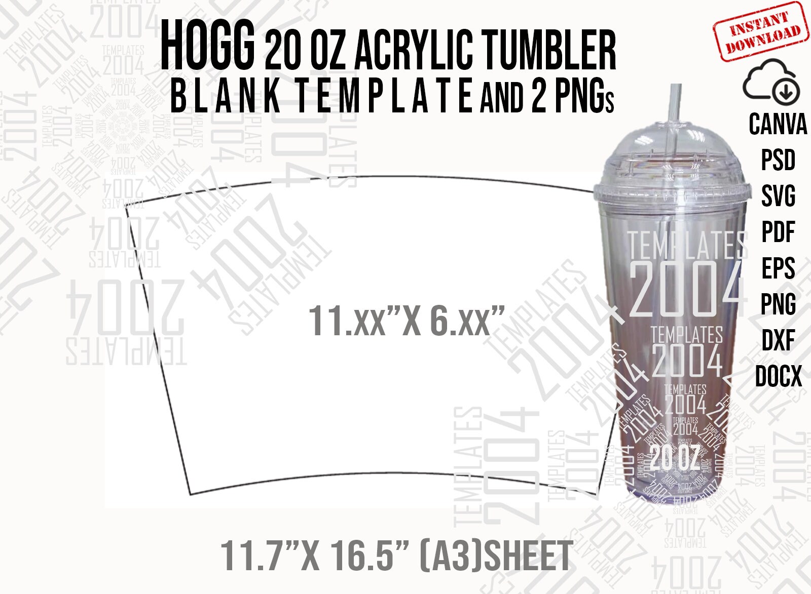Hogg Acrylic 20oz Svg, Hogg 20 Oz Acrylic Svg, Full Wrap for Acrylic ...