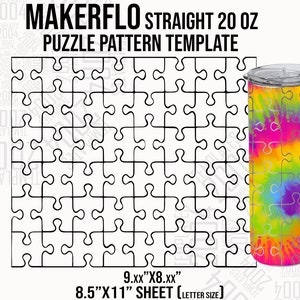 Makerflo Straight Puzzle 20 oz Tumbler Vorlage, Tumbler Vorlage, Puzzle ...