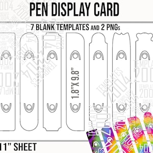 Pen Display Card Template, Pen Card Svg, Epoxy Glitter Pen Svg, Epoxy ...