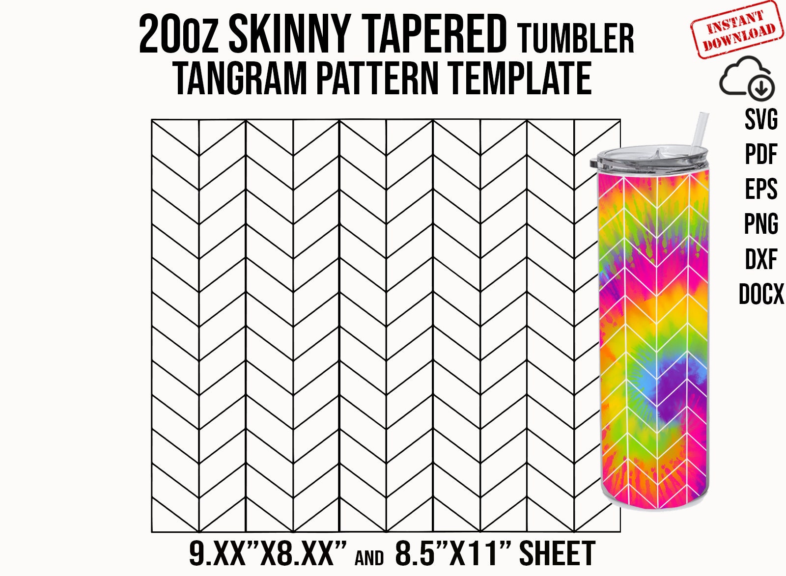 Tumbler Wrap Svg, Skinny 20 Oz Tangram Tumbler Template, Tumbler ...