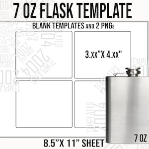 Flask 7oz Template, Flask 7 Oz Svg, Alcohol Svg, Flask Svg Designs ...