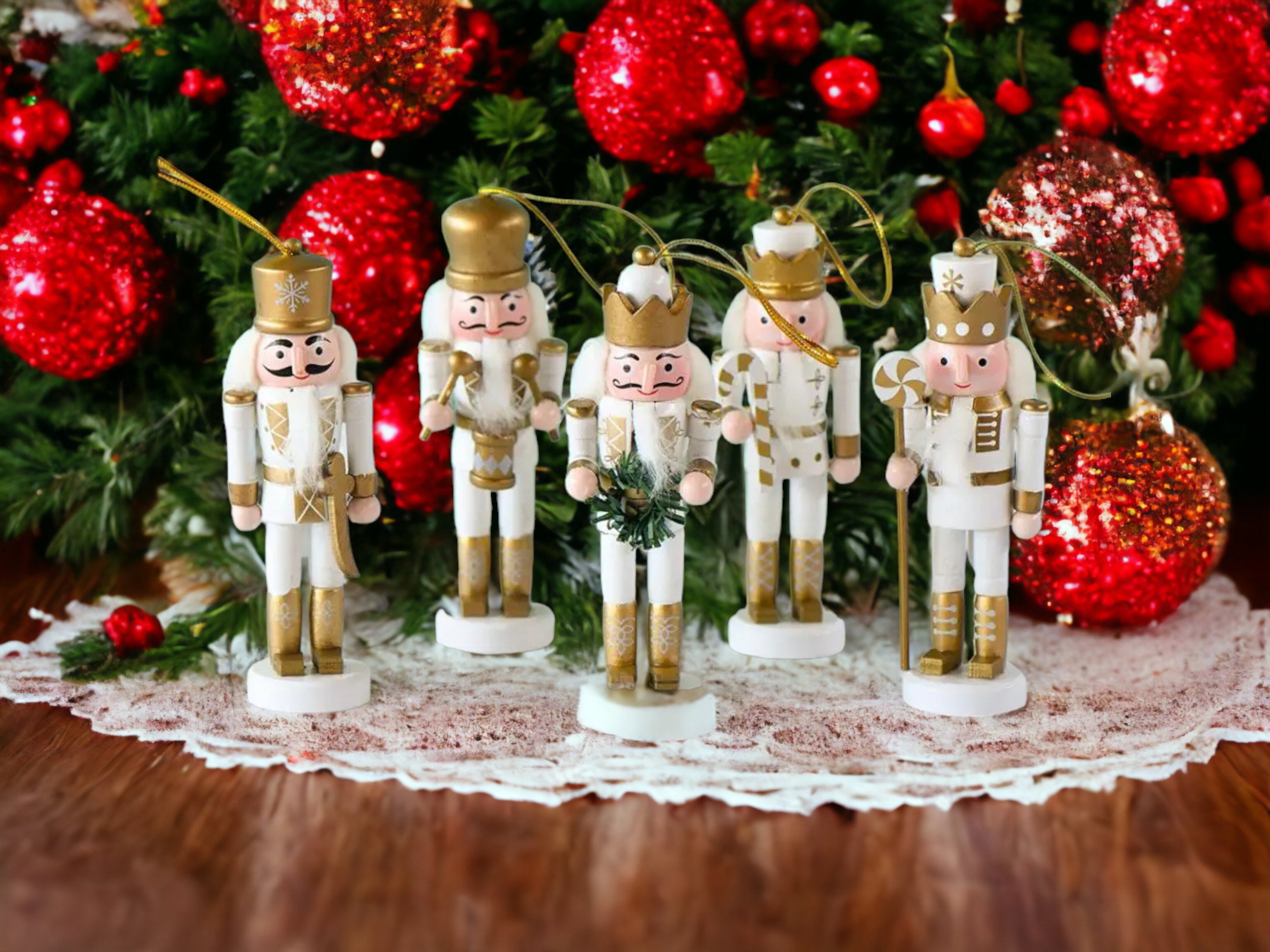 Set of 5 Handcrafted English-style Nutcracker Puppets Wooden Nutcracker ...