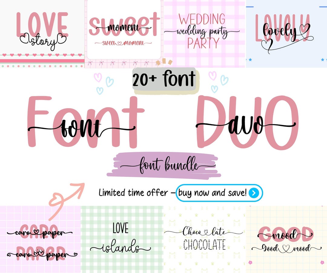 20+ Duo Fonts Bundle, Cursive Font, Script Fonts, Swashes Font Bundle ...