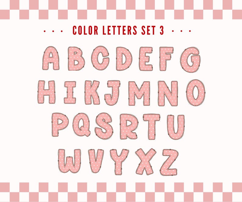 Valentine's Day Alphabet PNG Font Bundle, Preppy Letters, Bows & Cupid ...