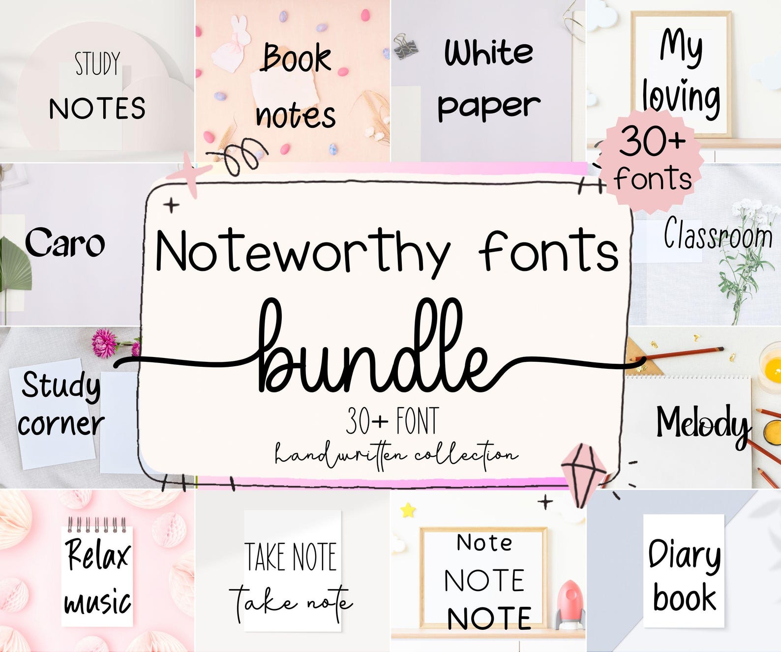 30+ Take Note Fonts - the Goodnotes Fonts Mega Bundle, Procreate Fonts ...