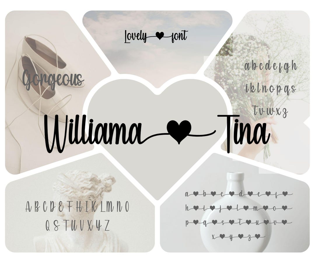 William Tina - A Cute Wedding Font, Handwritten Font, Font for Cricut ...