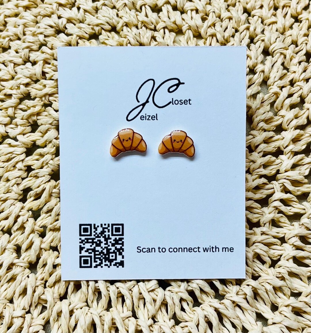 Cute CROISSANT Stud Earrings Titanium Hypoallergenic Cute Earrings for ...