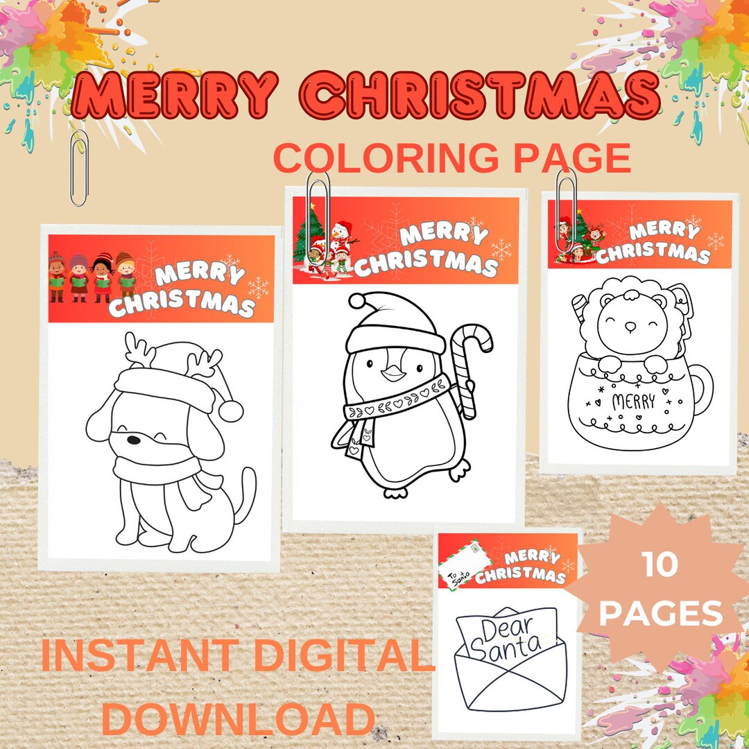 Christmas Coloring Pages and New Year Activity Sheets, Printable ...