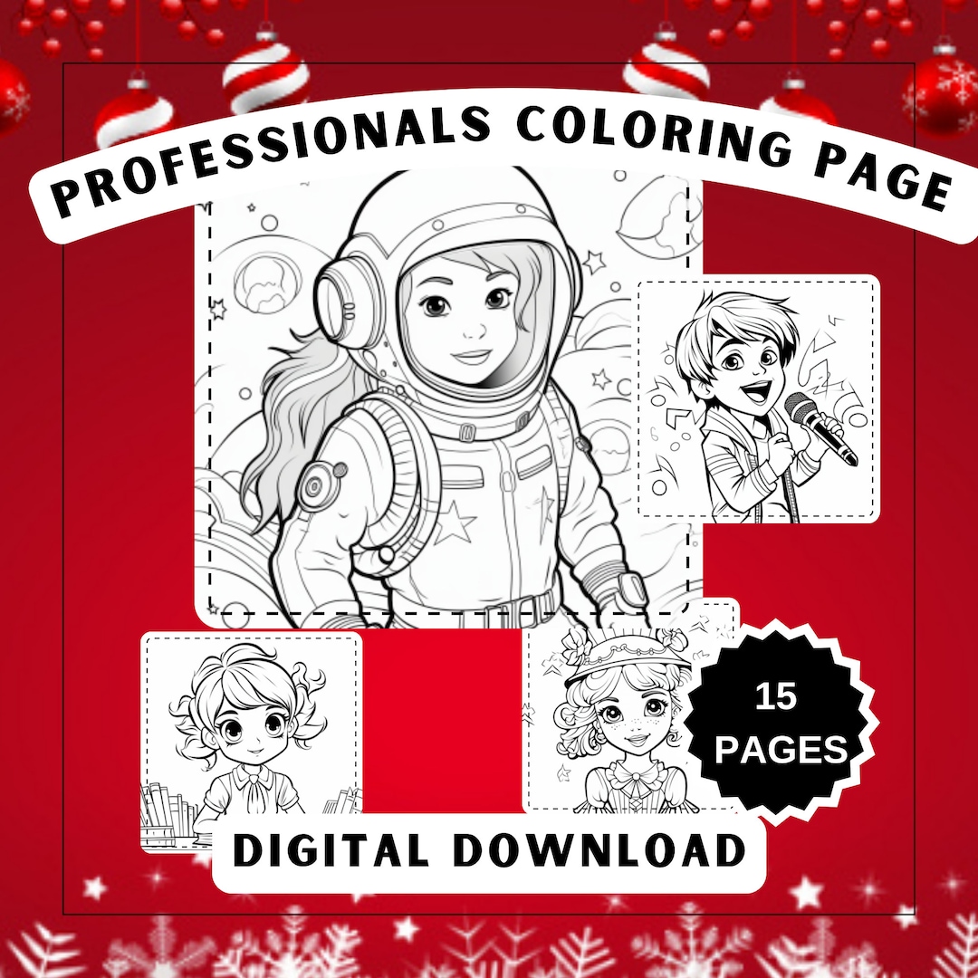 Proffesionals Coloring Page for Kids Activity Book ,digital Download ...