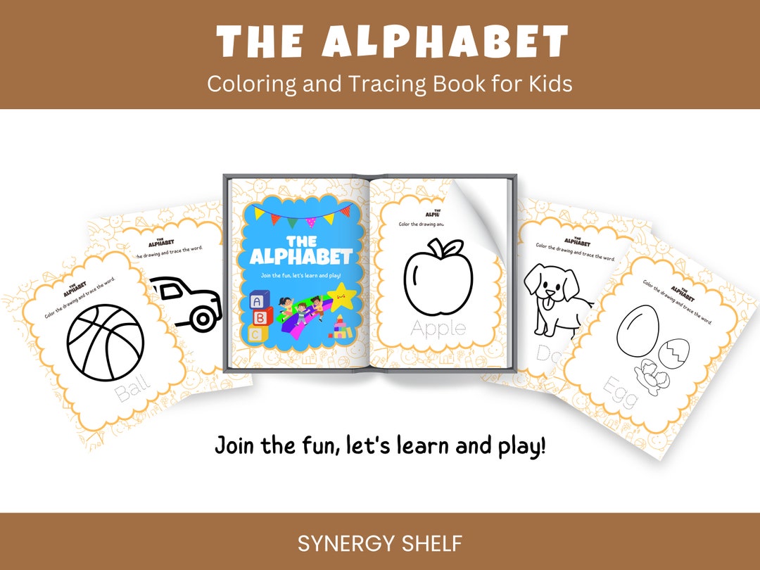 The Alphabet Coloring and Tracing Busy Book for Kids - Etsy