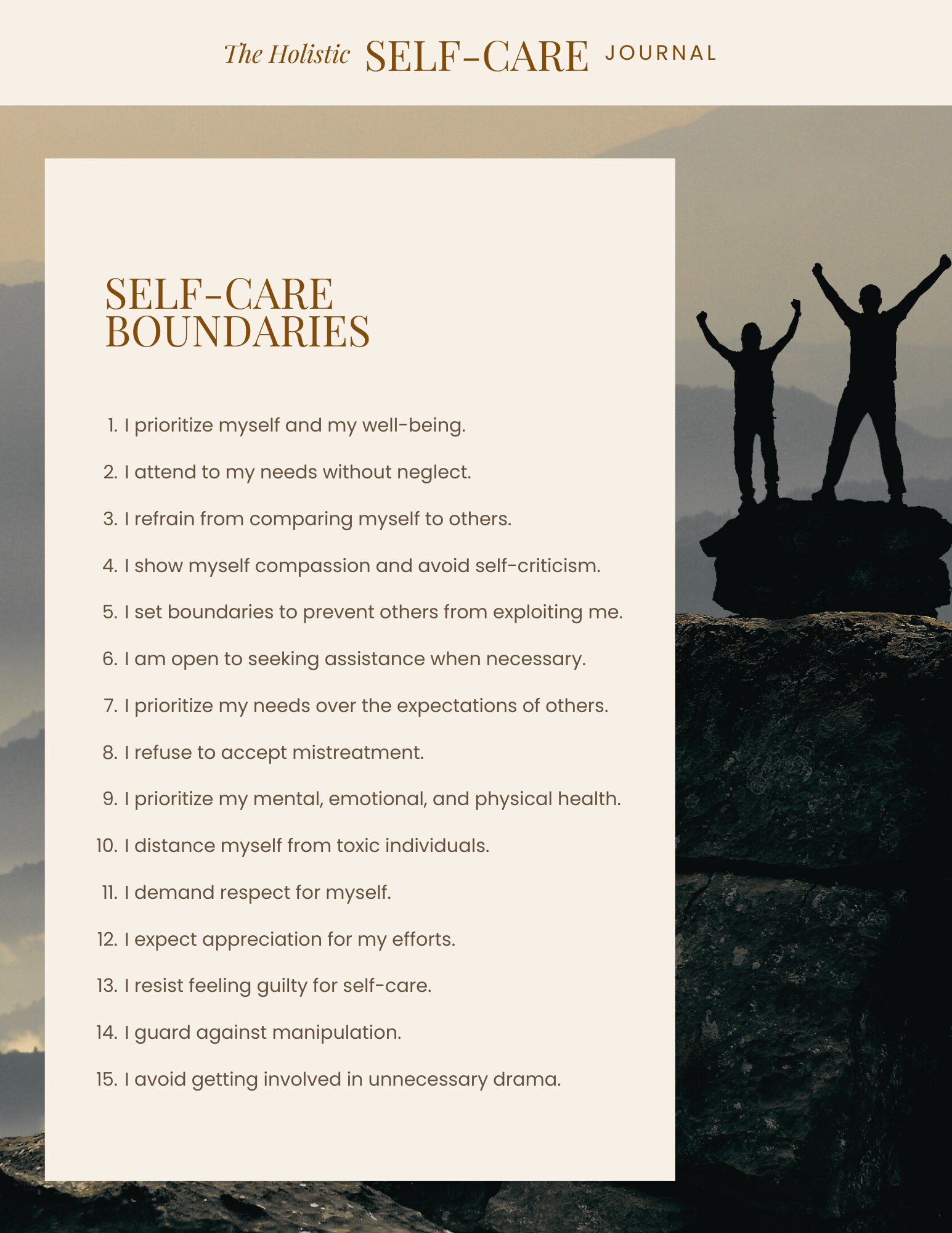 The Holistic Self Care Earth Tone Minimalist Journal empower: Nurturing ...