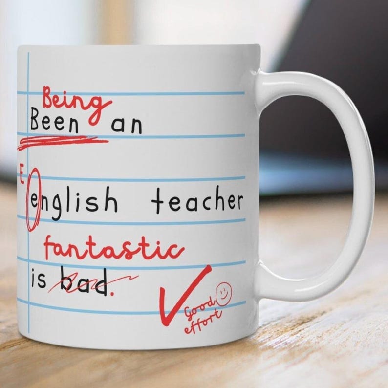 English Teacher Mug - English Teacher Gift - Spelling Correction Gift ...