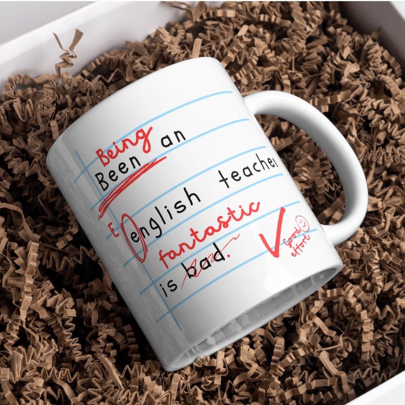 English Teacher Mug - English Teacher Gift - Spelling Correction Gift ...