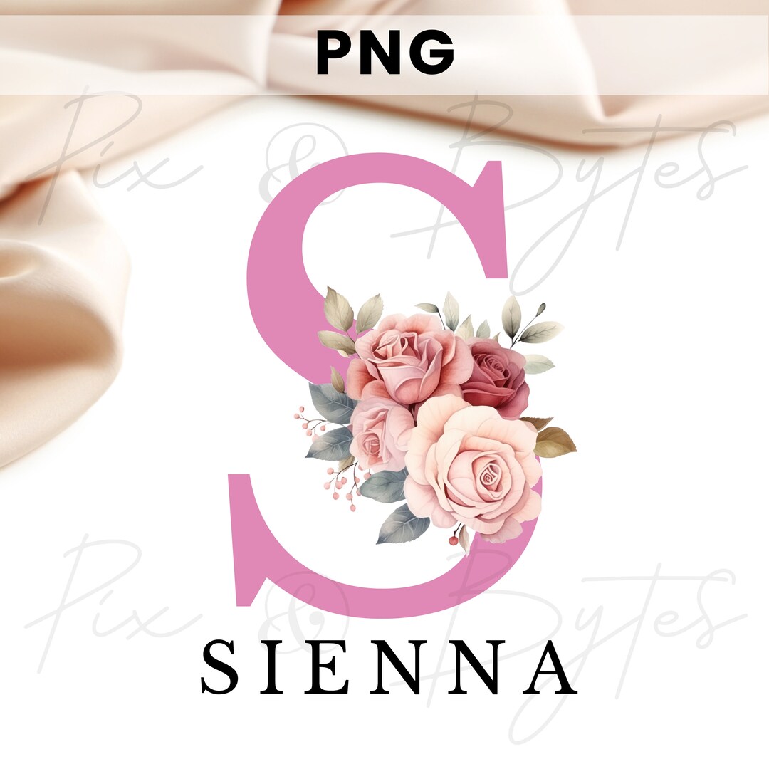 Paquete gráfico de alfabeto y números florales en rosa, monogramas y ...