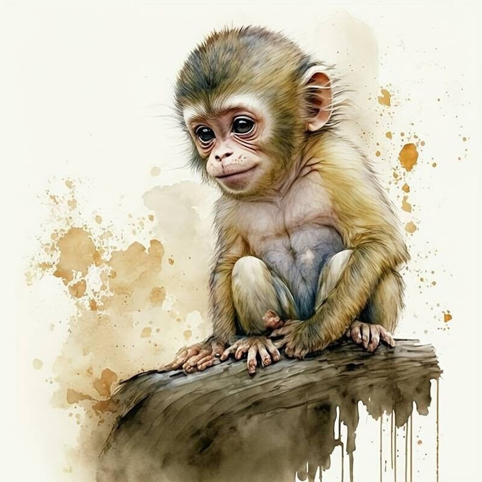 Cute Monkey Diamond Art Painting Kit 20x20cms - Etsy