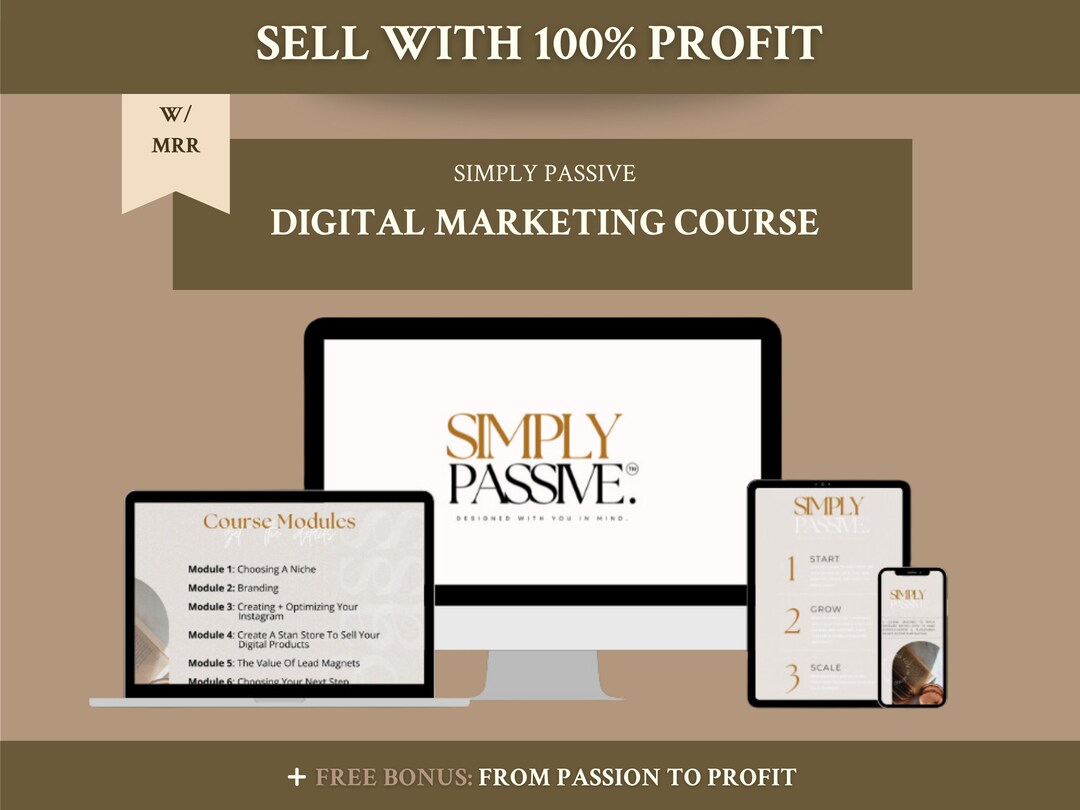 Simply Passive Digital Marketing Course With Master Resell Rights MRR ...