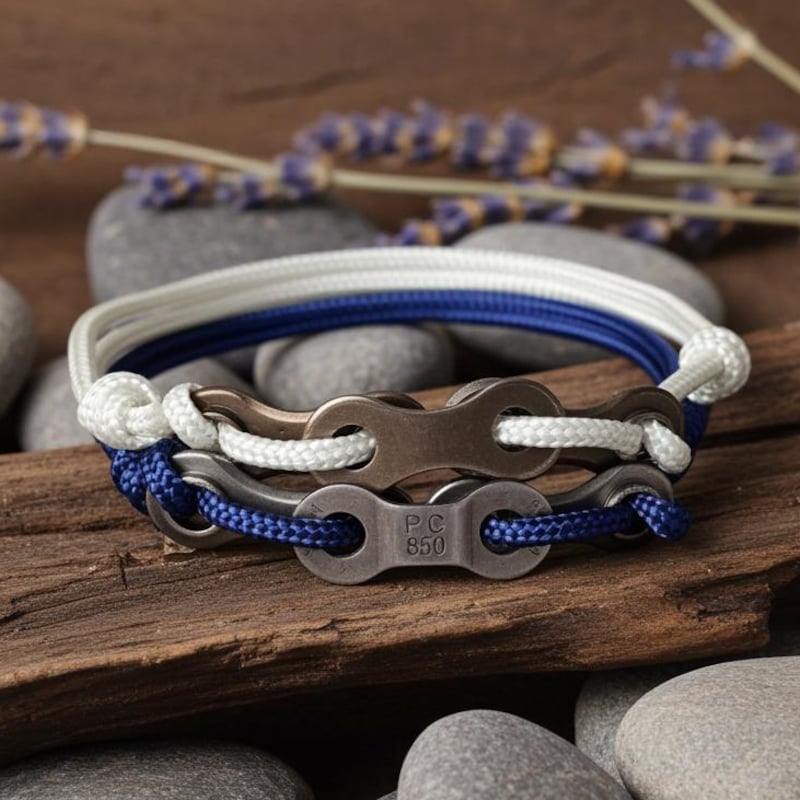 Bike Chain Cord Bracelet - Etsy