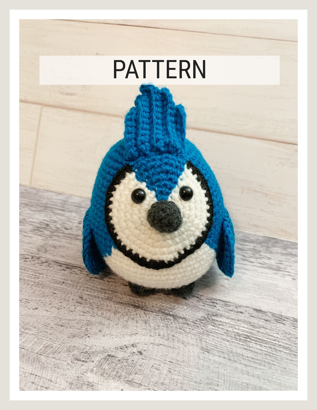 CROCHET PATTERN Chubby Blue Jay Amigurumi - Etsy