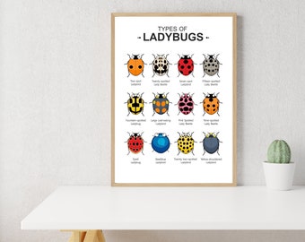 Ladybug Poster Printable, Insect Wall Art for Kids - Etsy