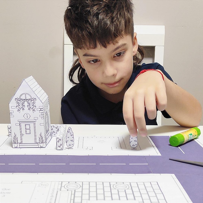Printable Paper City Craft Set | DIY 3D Mini Town for Kids | Instant ...