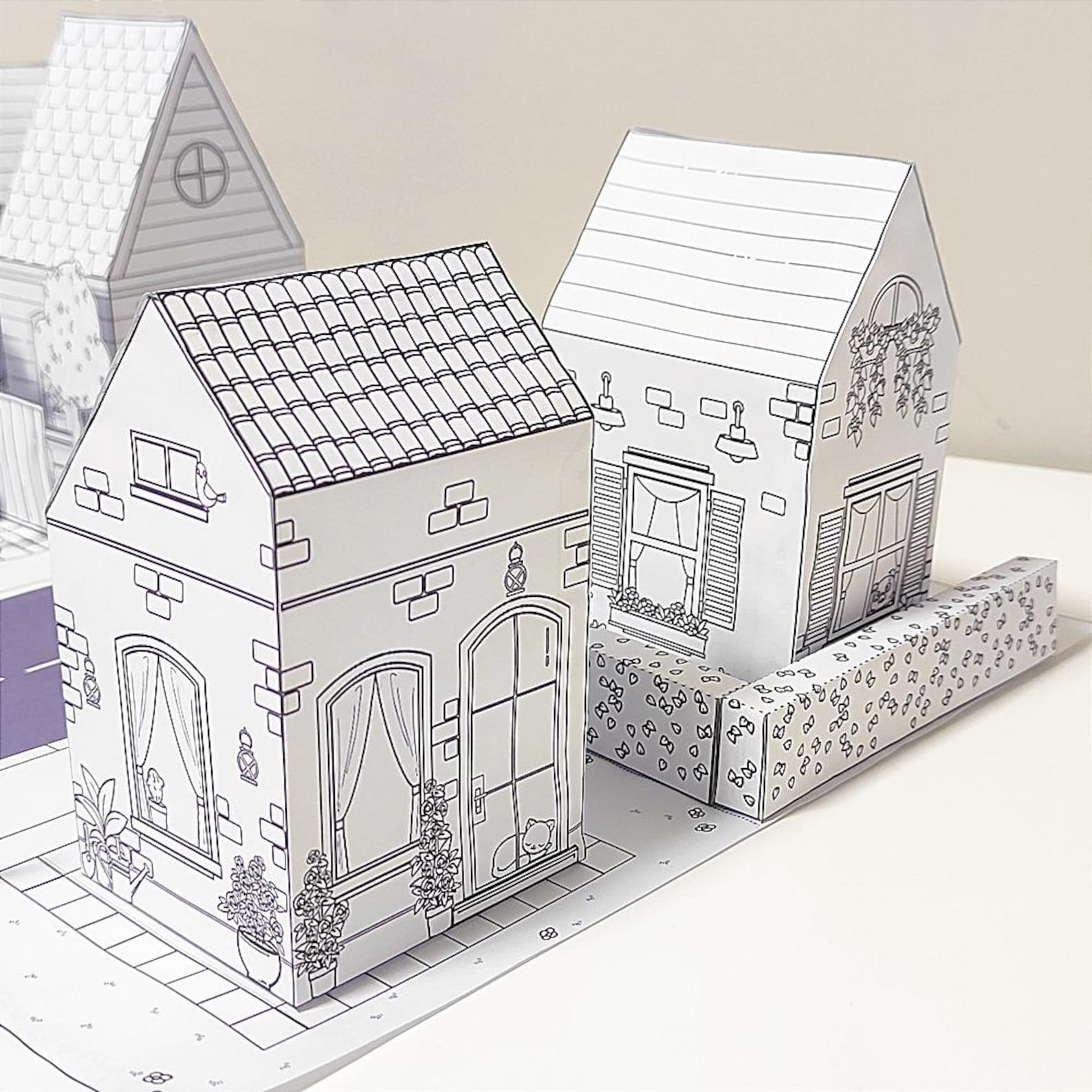 Printable Paper City Craft Set | DIY 3D Mini Town for Kids | Instant ...