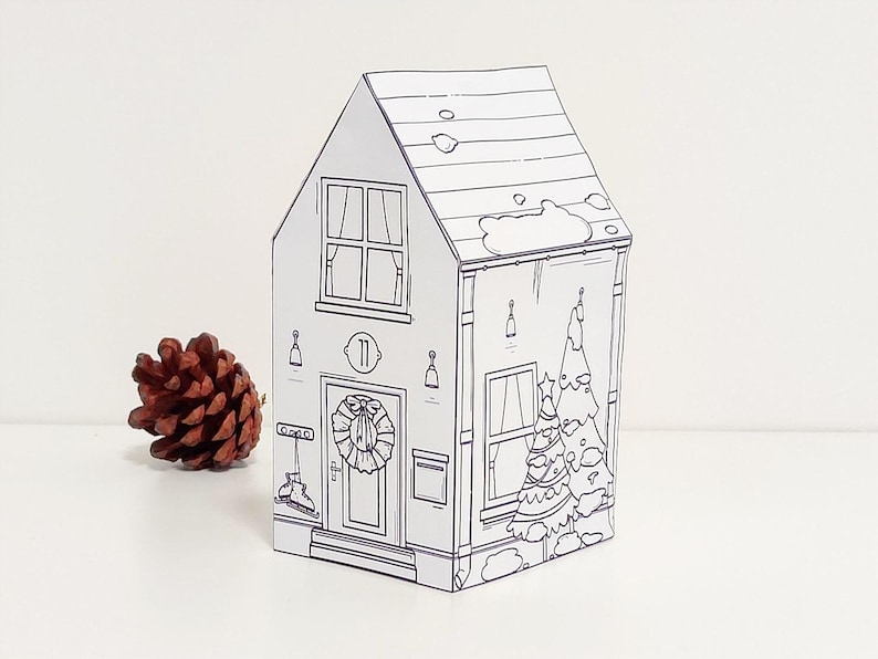 Printable Christmas Paper Houses Craft Kit - Etsy