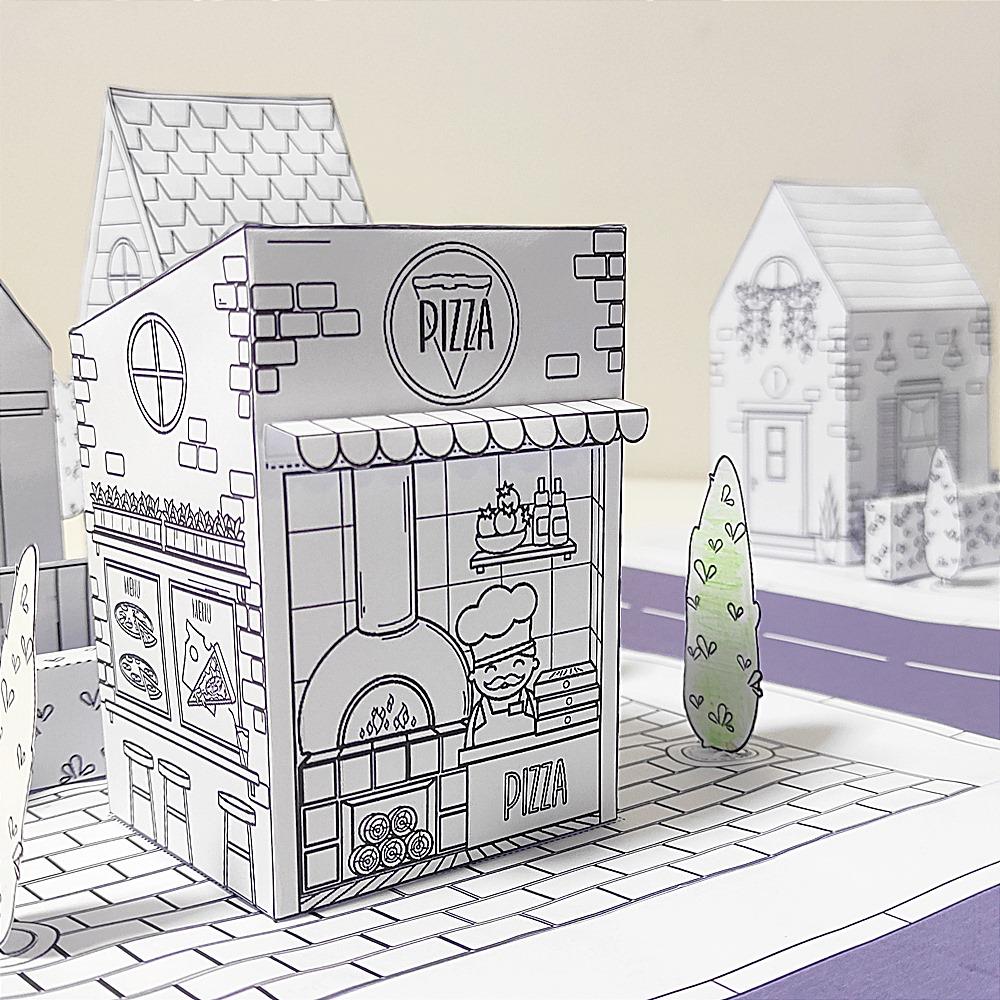 Printable Paper City Craft Set | DIY 3D Mini Town for Kids | Instant ...