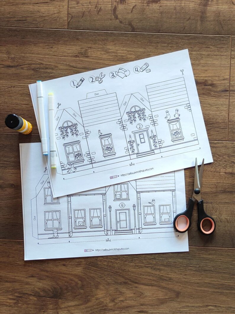 Printable Botanical Paper Village – DIY Houses & Plants Craft Kit ...