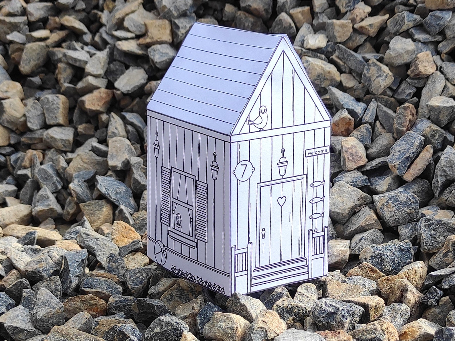 Paper Toy House Making Kit, Set 3 Lighthouse and Beach Cottage, Cut and ...